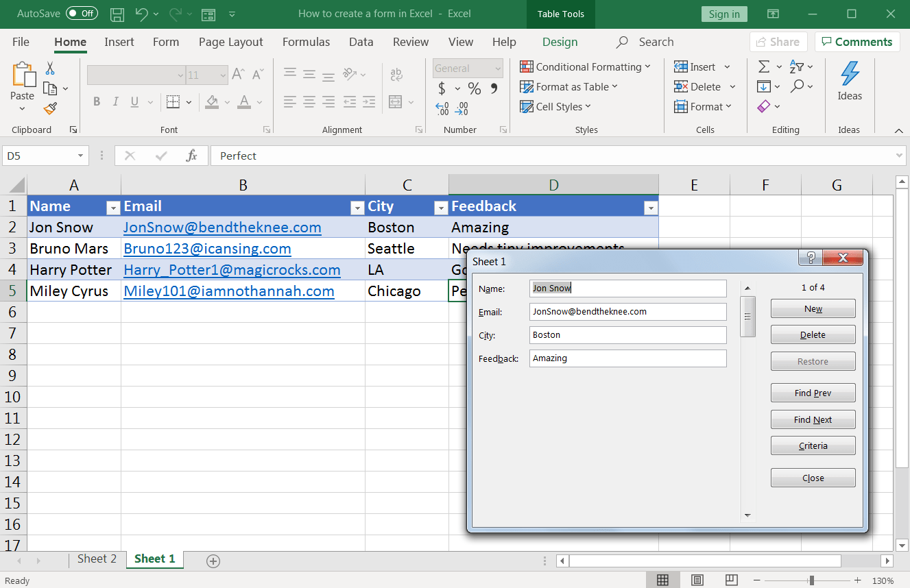 How to Create a Form in Excel (2022 Guide) | ClickUp
