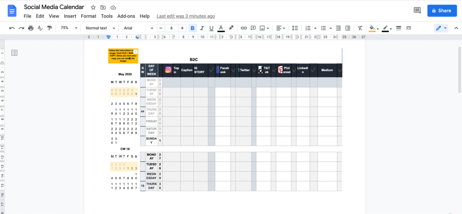 How to Make a Calendar in Google Docs (2024 Guide + Templates) | ClickUp