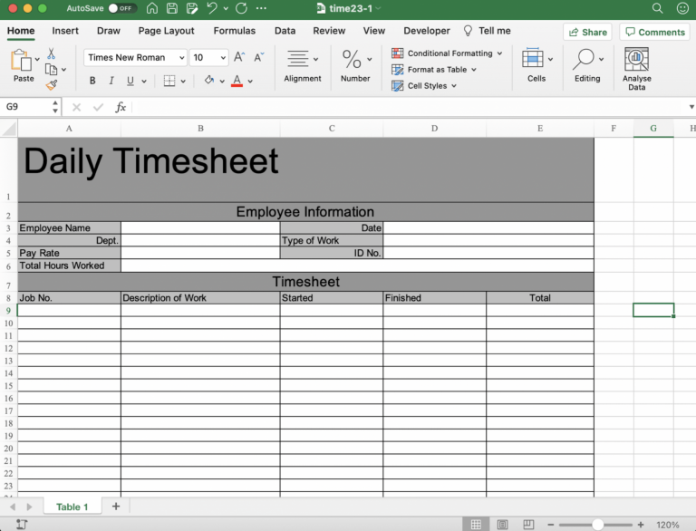 How To Create a Timesheet in Excel (Guide with Templates) | ClickUp