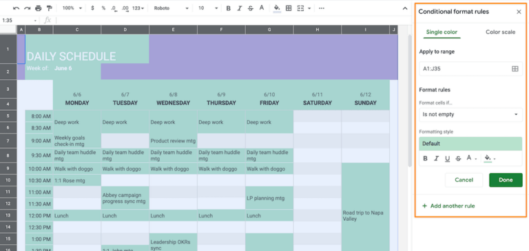How to Make a Schedule on Google Sheets (With Templates) | ClickUp