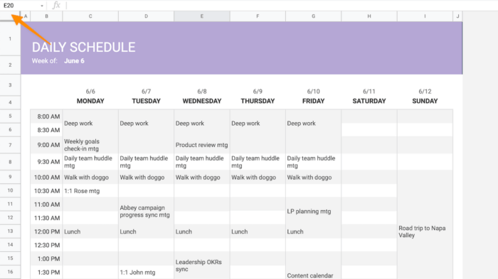 How To Make A Schedule On Google Sheets (with Templates) | Clickup