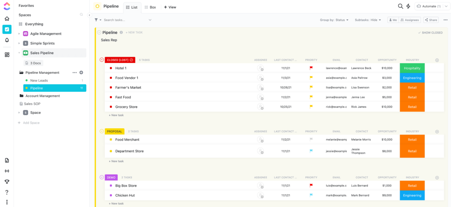 12 Free CRM Templates in Excel, Google Sheets, & ClickUp