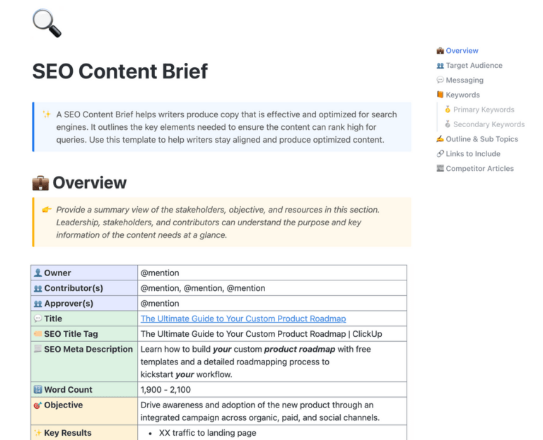 Top 7 Content Writing Templates to Streamline the Process | ClickUp