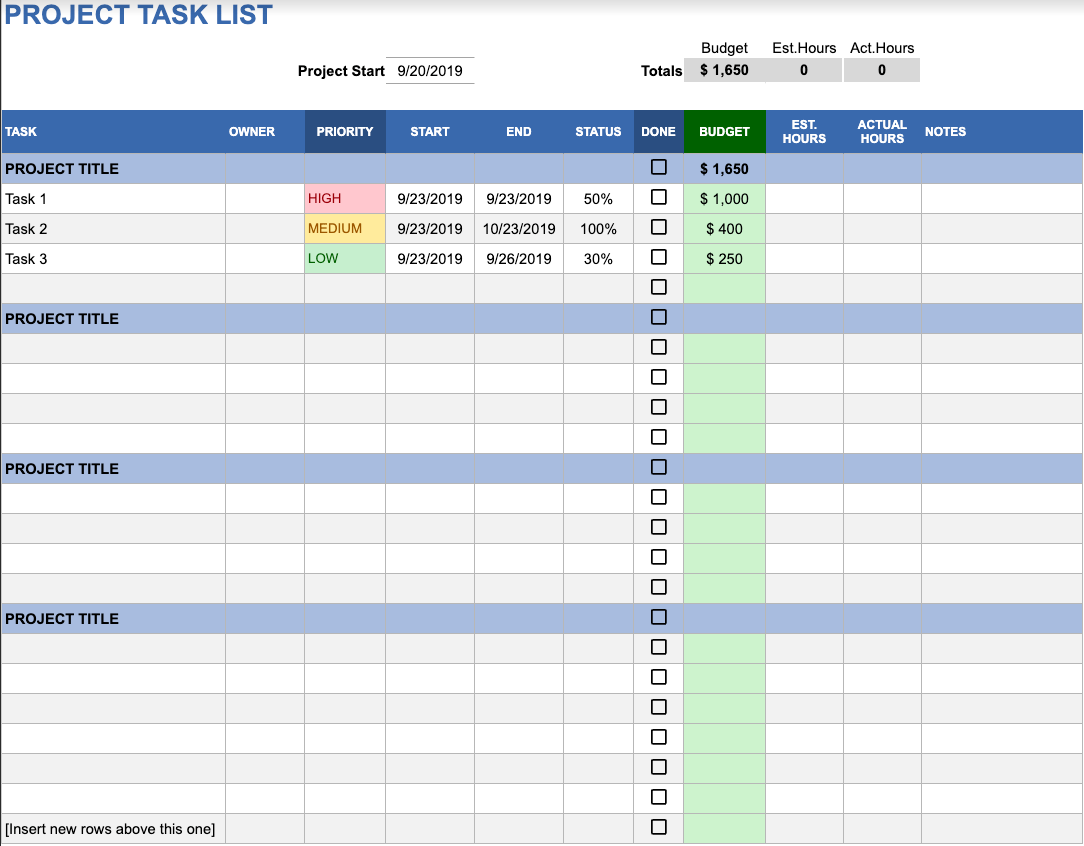 To Do Calendar Excel Template