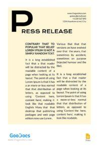 5 Free Press Release Templates - How to Write a Press release