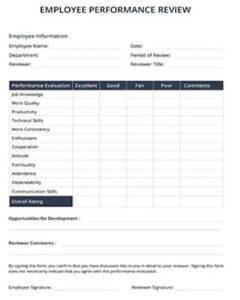 15 Free Annual Employee Performance Review Templates