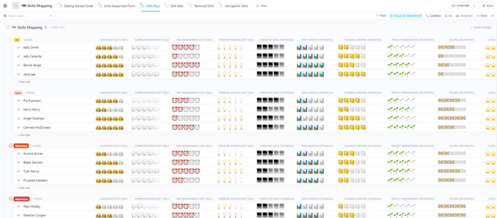 10 Free Skills Matrix Templates in Excel and ClickUp