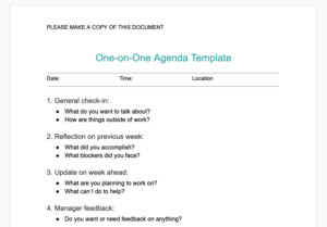 10 One-on-One Meeting Templates For Managers in Excel & Word