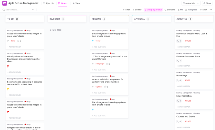 10 Free Scrum Templates to Track Your Workflow | ClickUp