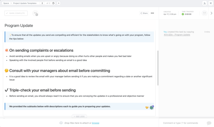 10 Free Project Update Templates in ClickUp and Word