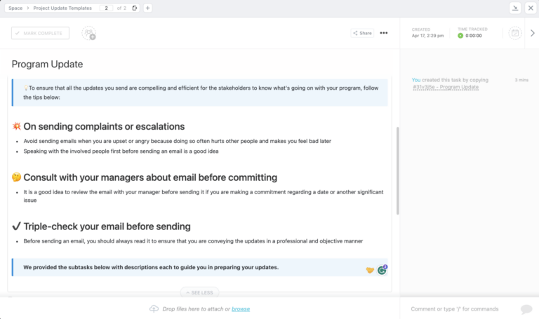 10 Free Project Update Templates in ClickUp and Word