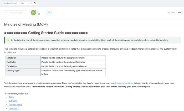 How to Write Meeting Minutes (With Free Templates!) | ClickUp