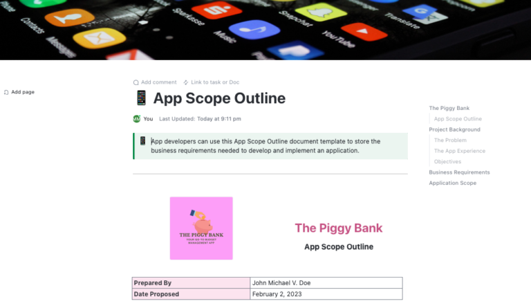 10 Free Project Scope Templates & Examples | ClickUp