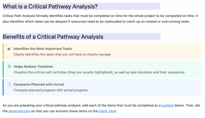 10 Free Critical Path Templates in Excel and ClickUp