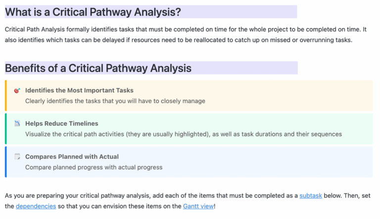 10 Free Critical Path Templates in Excel and ClickUp