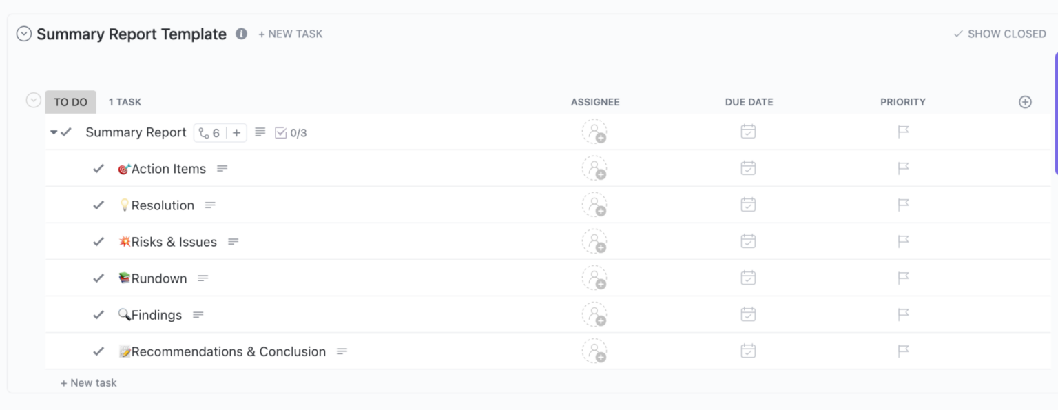 11 Free Project Summary Templates in Excel & ClickUp
