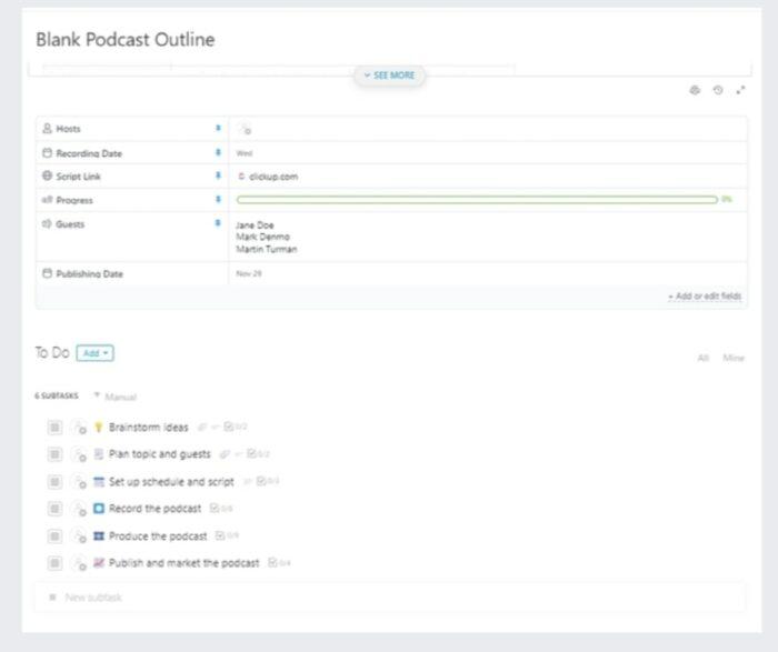 10 Free Podcast Templates to Use for Your Next Episode | ClickUp