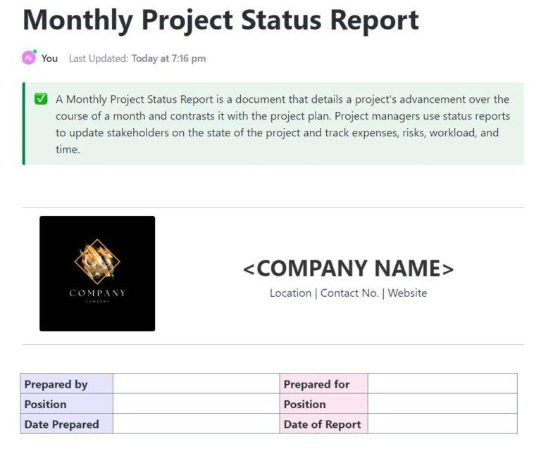 10 Free Project Status Report Templates (Daily, Weekly, Monthly)