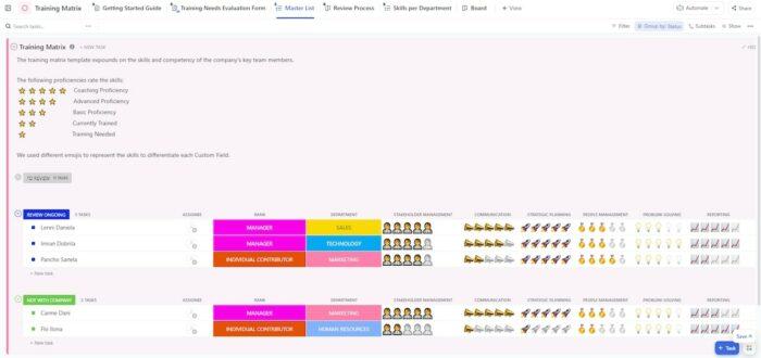 10 Free Skills Matrix Templates in Excel and ClickUp