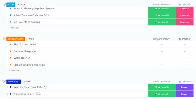 10 Free GTD Templates to Organize All Your Work | ClickUp