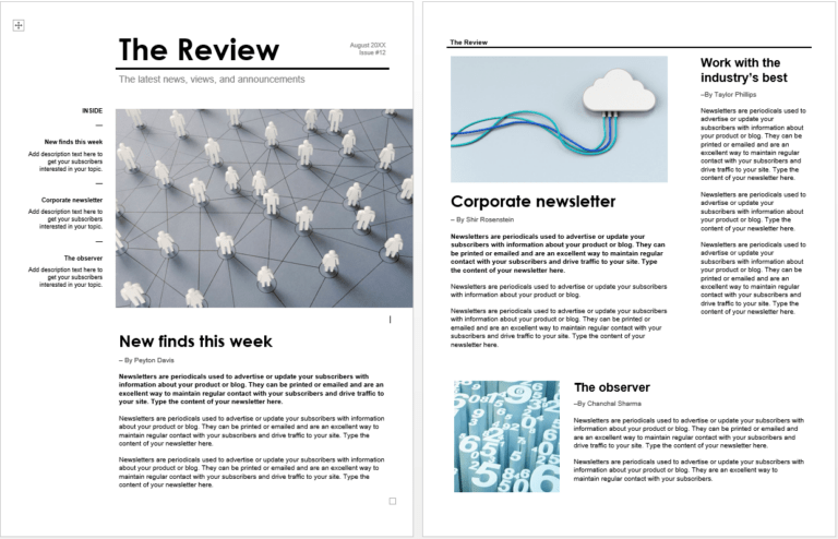 10 Free Newsletter Templates in Microsoft Word & ClickUp