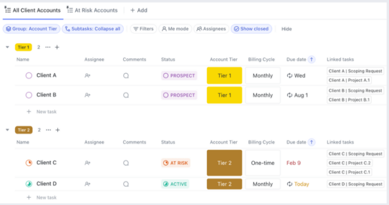 10 Client Management Templates in Excel & ClickUp