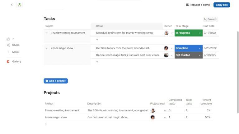 10 Free Coda Templates for Project Management with Alternatives