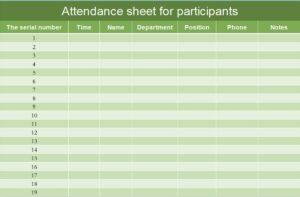 Free Attendance Sheet Templates