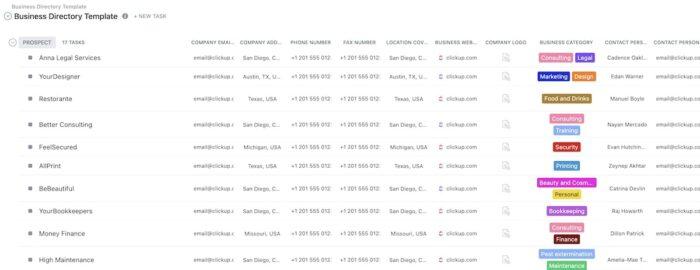 7 Free Contact List Templates for Easy Management | ClickUp