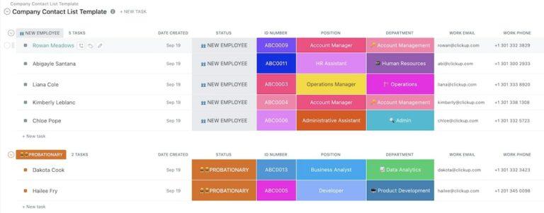 7 Free Contact List Templates for Easy Management | ClickUp