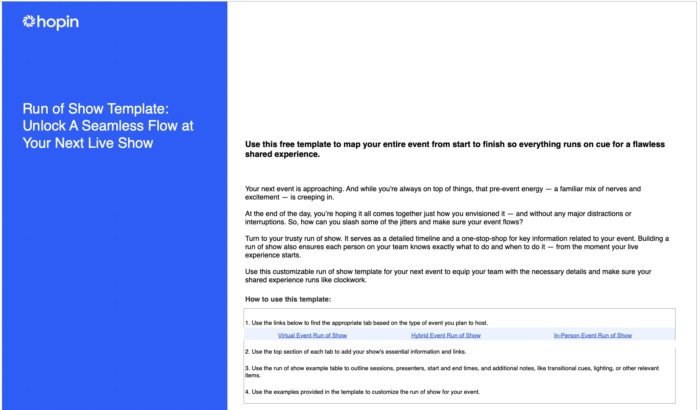 10 Free Run of Show Templates in Excel & ClickUp