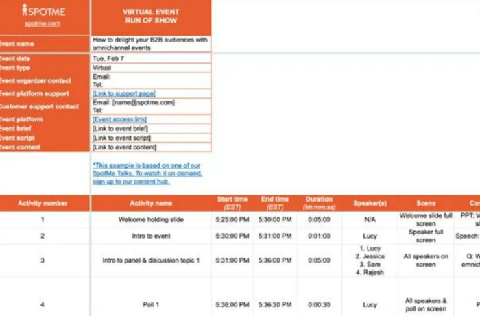 10 Free Run of Show Templates in Excel & ClickUp