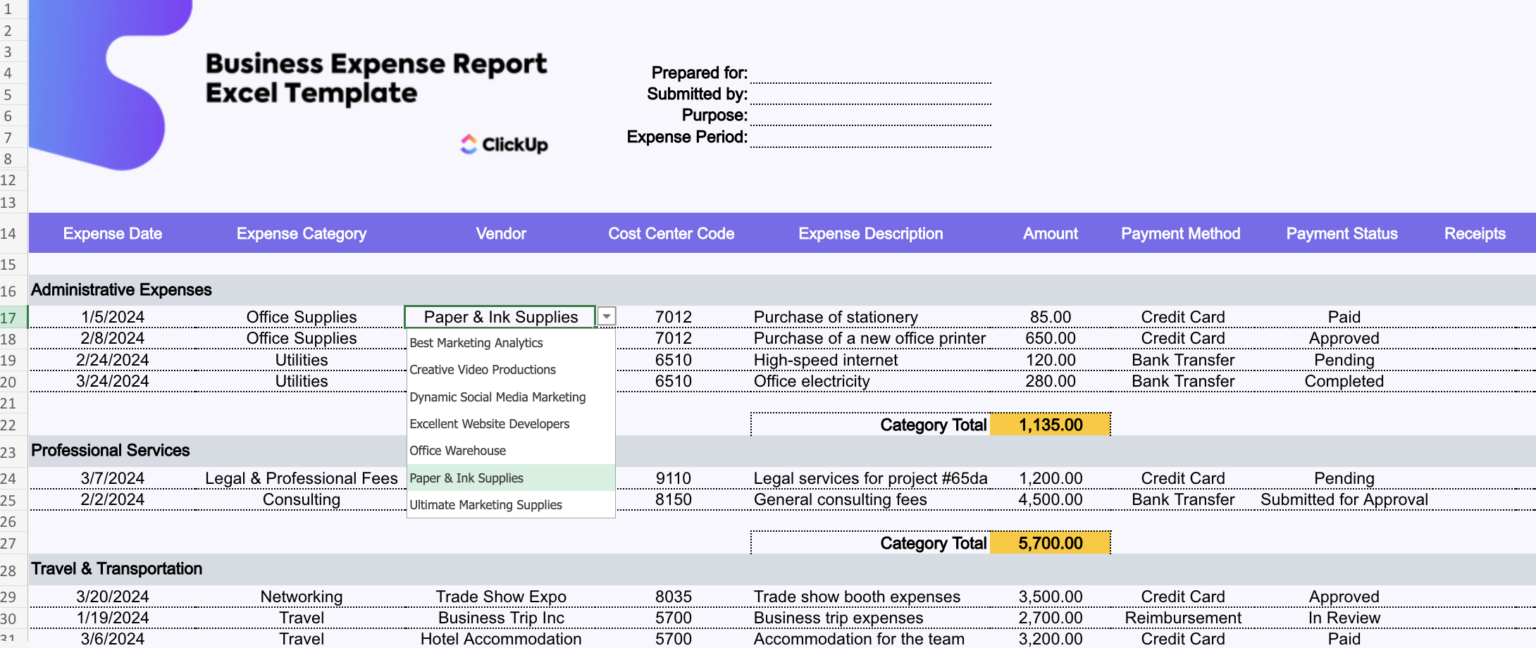 How to Create an Expense Report in Excel (Tracking Templates)