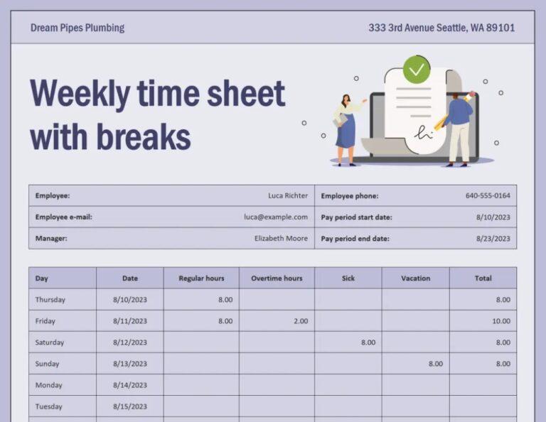10 Free Employee Timesheet Templates in Excel, Word & ClickUp