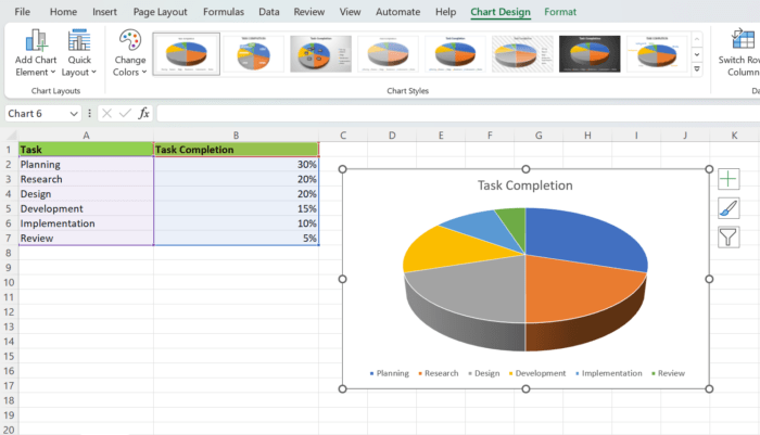 How to create a pie chart in Excel in one minute (or less)