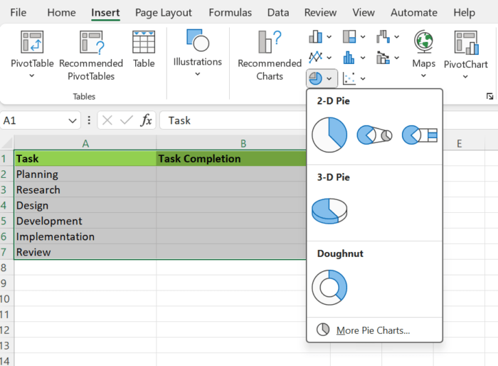 How to create a pie chart in Excel in one minute (or less)