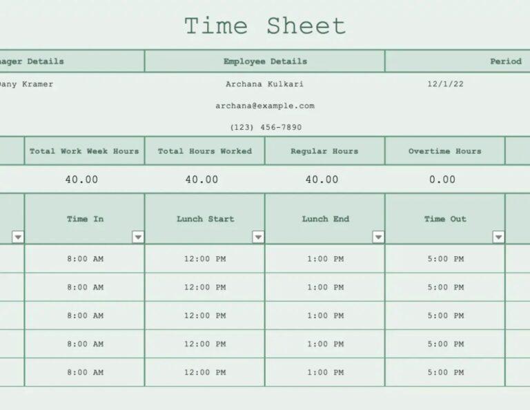 10 Free Employee Timesheet Templates in Excel, Word & ClickUp