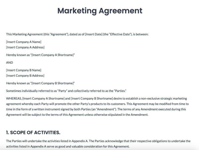10 Free Marketing Contract Templates in Word and ClickUp