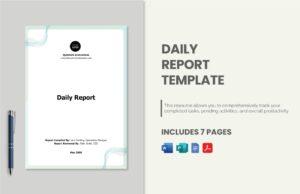 11 Free Daily Report Templates with Excel & Word Activity Formats