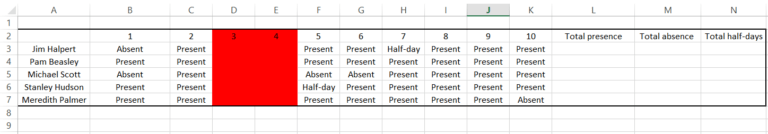 How to Make an Attendance Sheet in Excel (With Formulas)