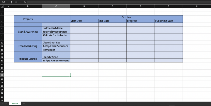 How to Create a Project Roadmap in Excel