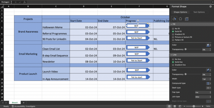 How to Create a Project Roadmap in Excel
