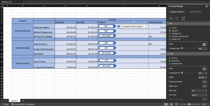 How to Create a Project Roadmap in Excel