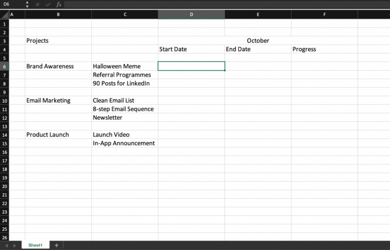 How to Create a Project Roadmap in Excel