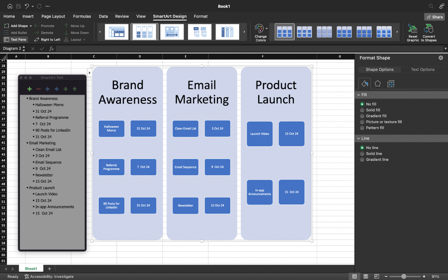 How to Create a Project Roadmap in Excel