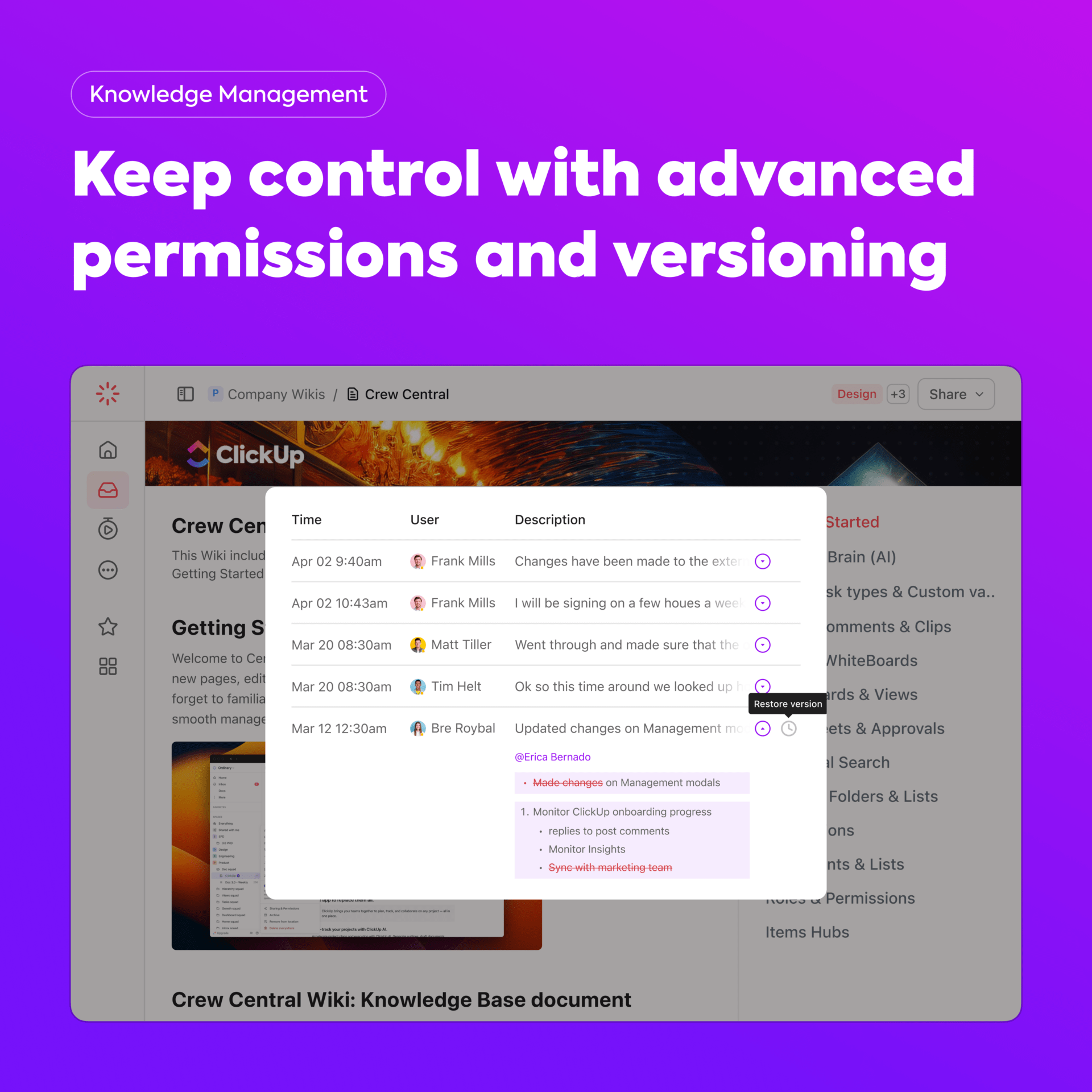 All Information at Your Fingertips: ClickUp Knowledge Management