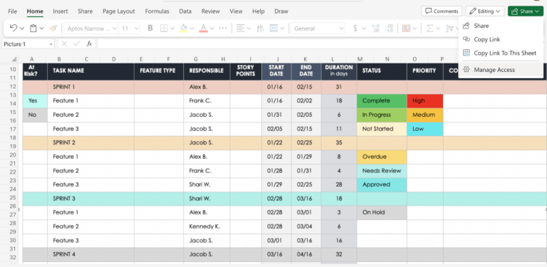 How to Implement Sprint Planning in Excel (With Templates)
