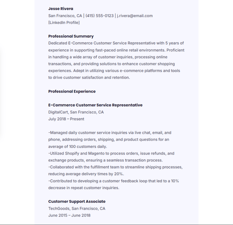 10 Customer Service Resume Examples to Stand Out