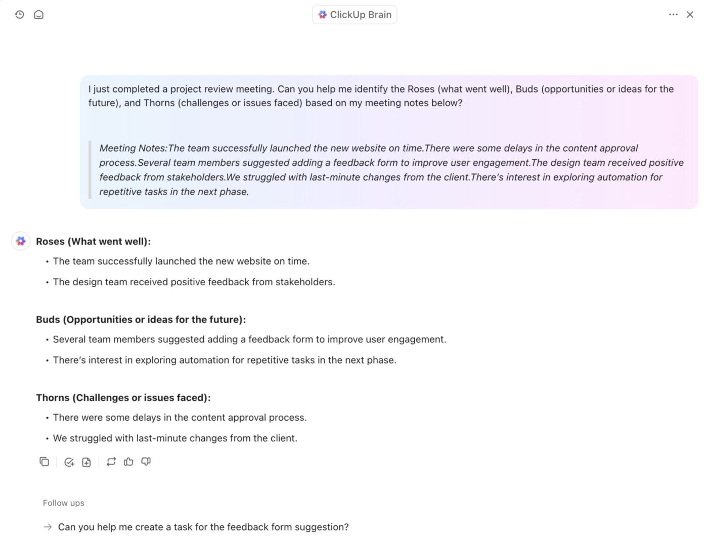 How to Implement Rose, Bud, Thorn Method | ClickUp