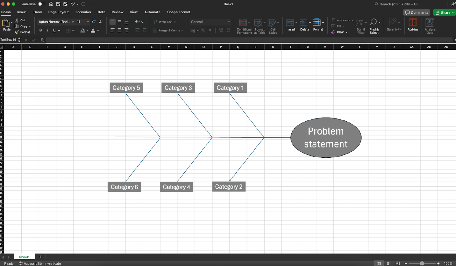 How to Create a Fishbone Diagram in Excel